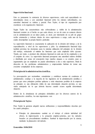 EL ENFOQUE CLASICO DE LA ADMINISTRACIÓN BASADO EN EL RELATO DE TAYLOR ...