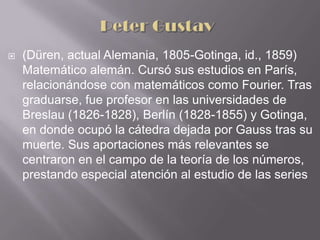 Trabajo de matematicas peter gustav | PPTX
