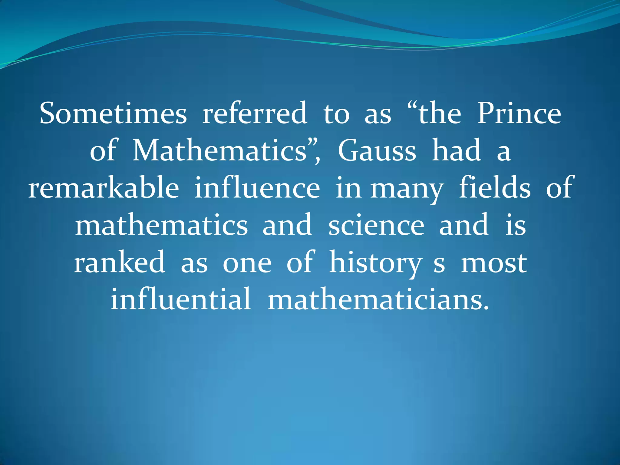 Maths Project - Gauss | PPT