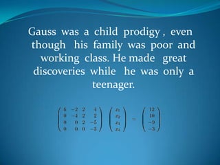 Maths Project - Gauss | PPT