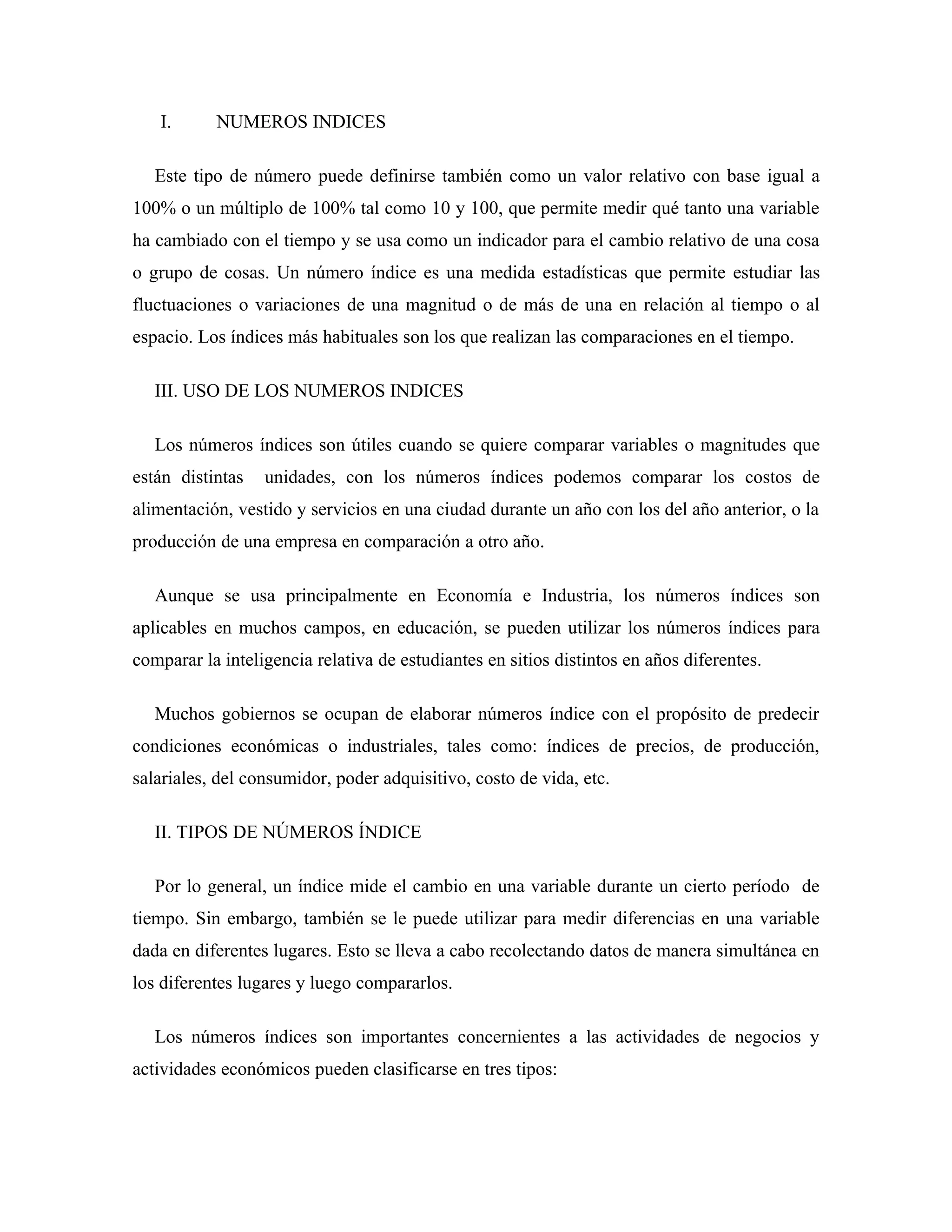 Trabajo de numeros indices | PDF