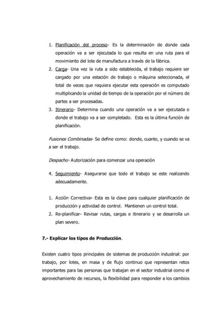 PLANIFICACION Y CONTROL DE PRODUCCION | DOCX