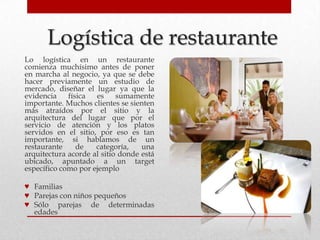 logistica de un restaurante | PPTX