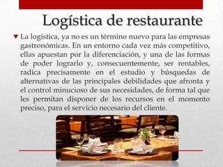 logistica de un restaurante | PPTX
