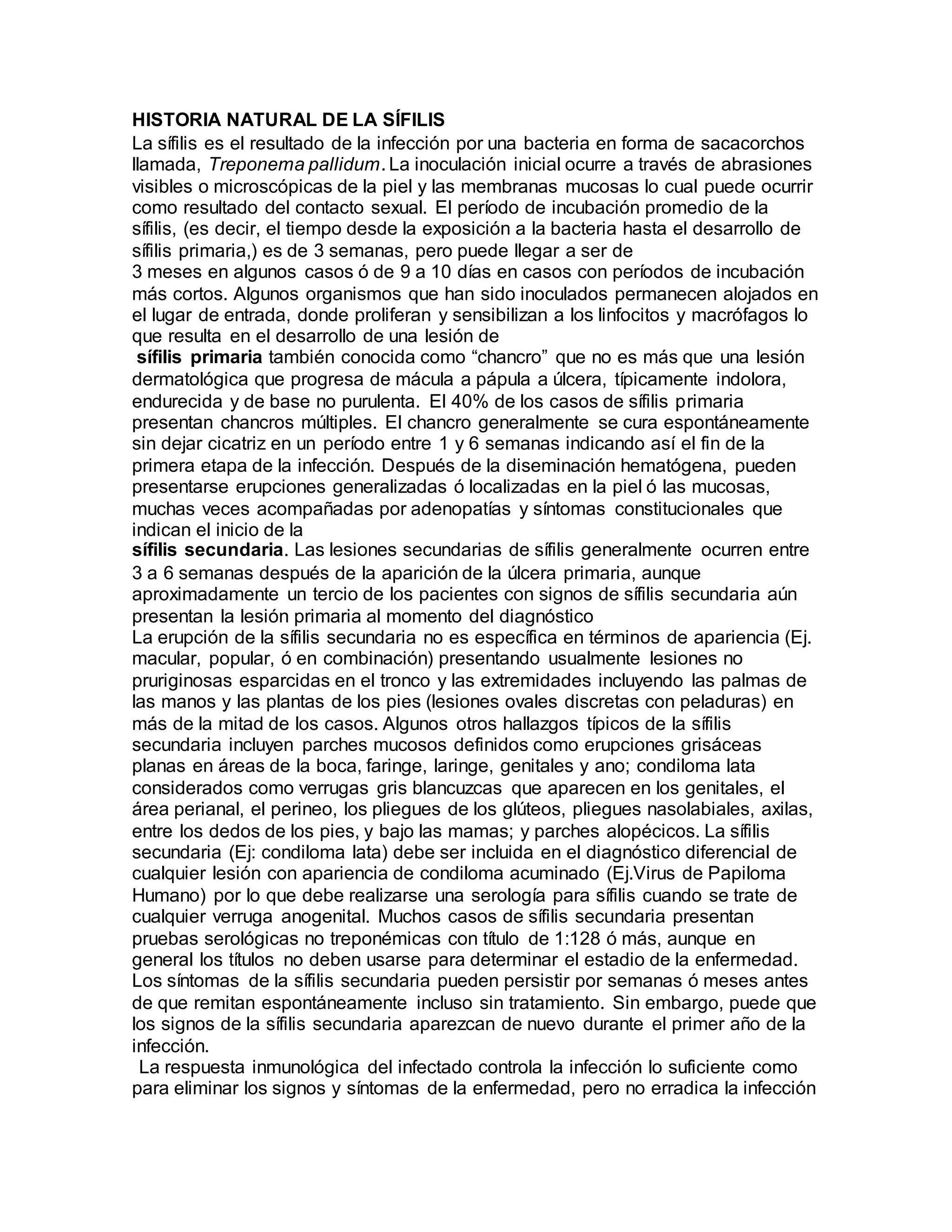 Trabajo de sifilis | DOCX
