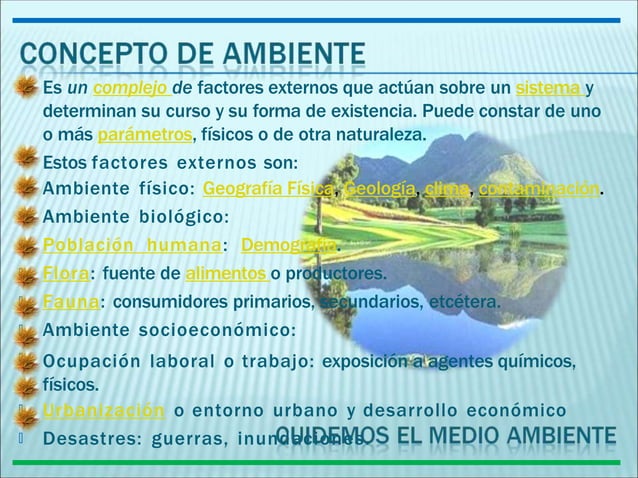 CUIDEMOS EL MEDIO AMBIENTE | PPTX | Environment | Science