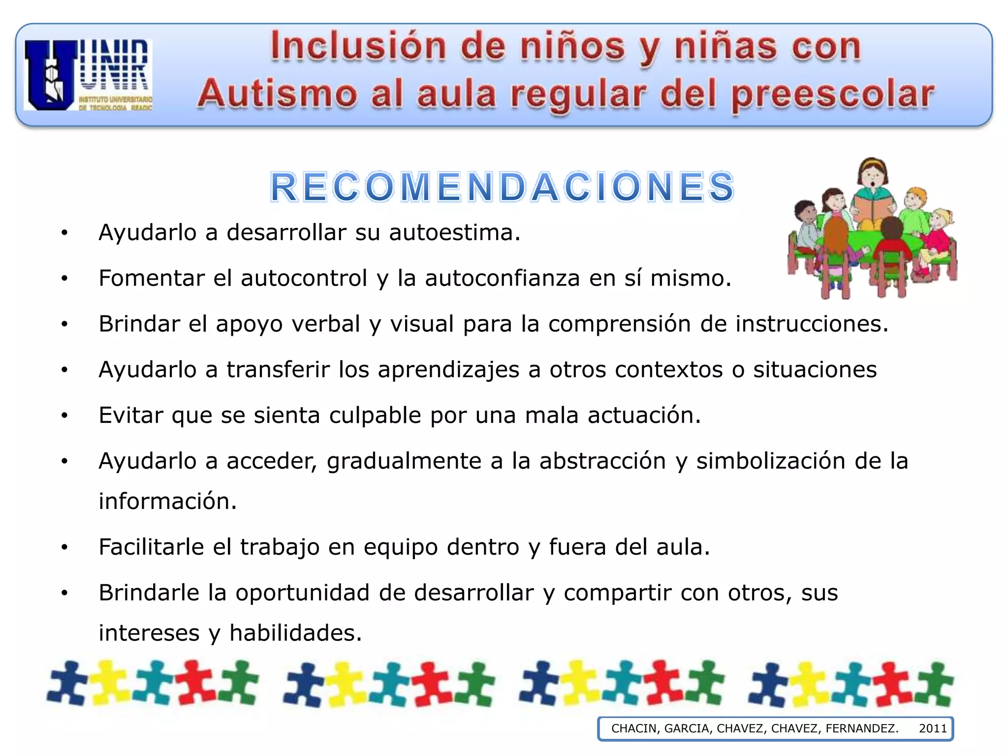 Inclusión de Niños y Niñas con Autismo al Aula Regular de Preescolar ...