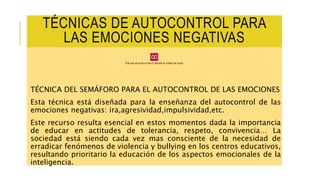 CONTROL DE EMOCIONES EN NIÑOS Y NIÑAS | PPTX