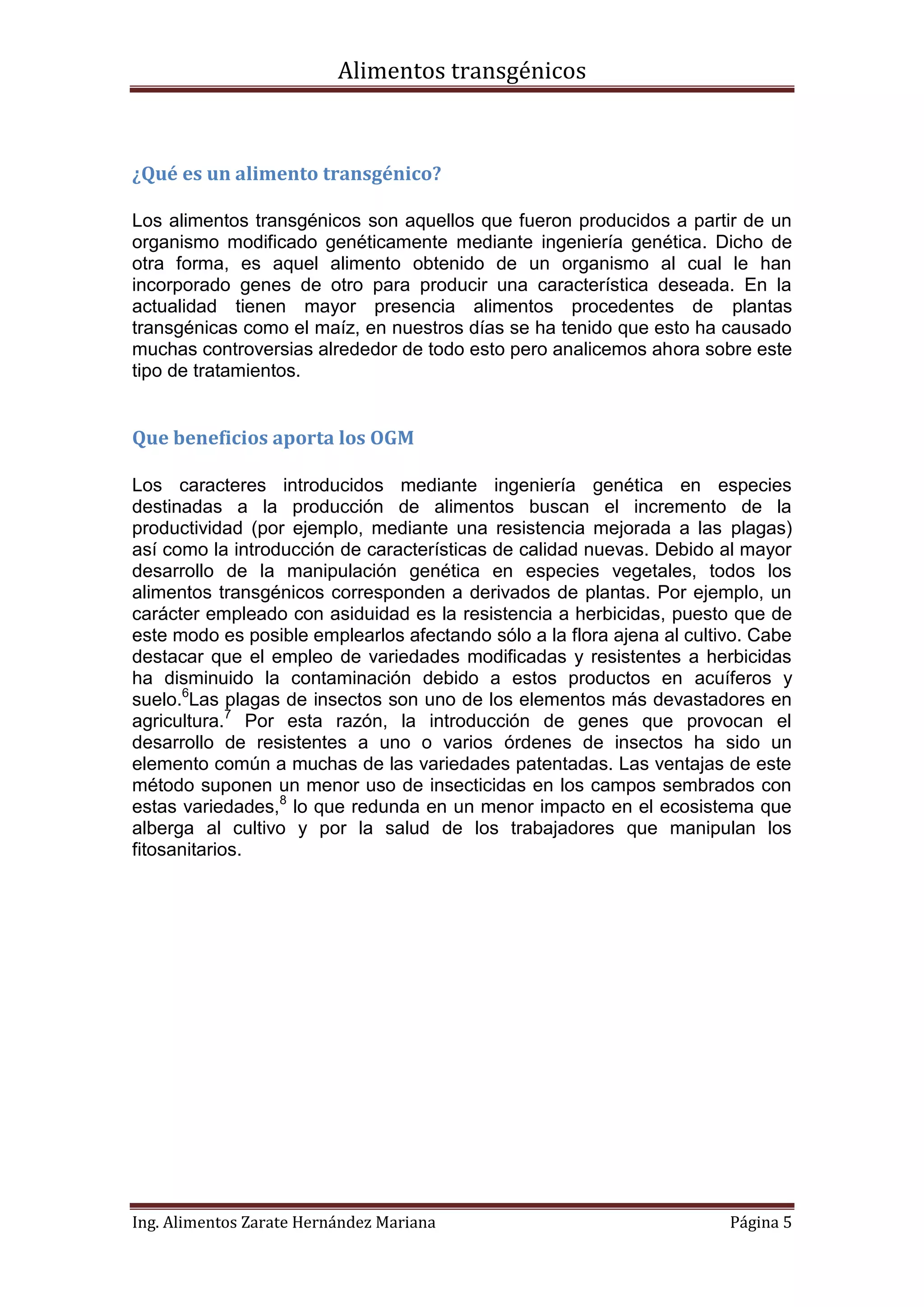 alimentos transgenicos | PDF