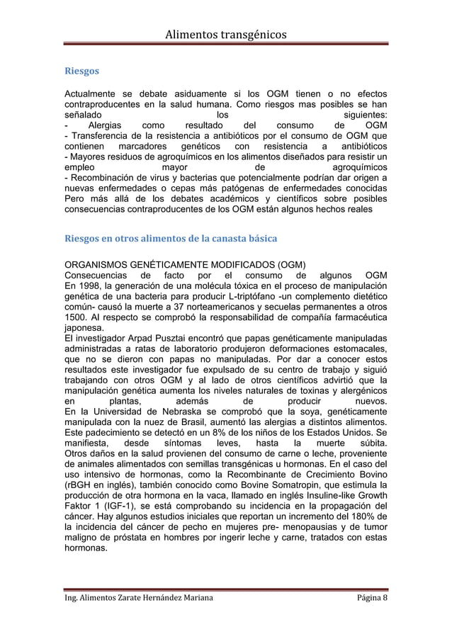 alimentos transgenicos | PDF