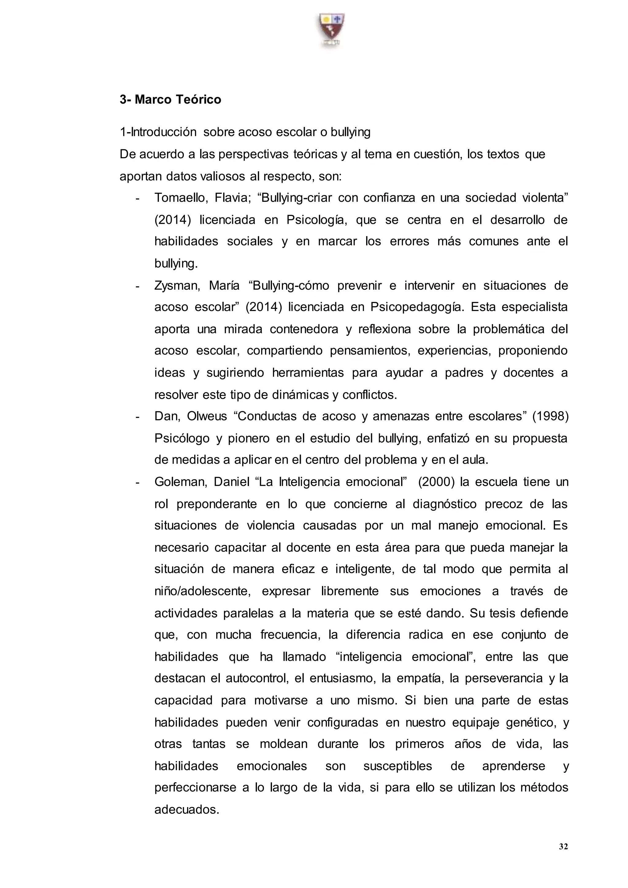 Bullying en la escuela nivel secundario | DOCX