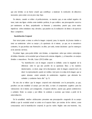 Anorexia nerviosa y factores psicosociales | DOCX