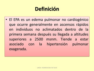 Edema agudo de pulmón de altura a 3600 msnm (La Paz - Bolivia) | PPTX