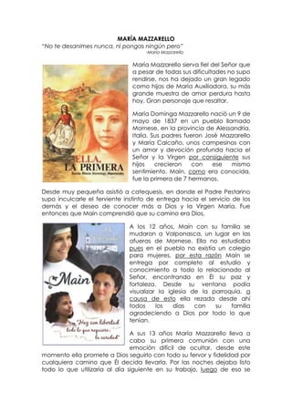 Biografía de María Mazzarello | DOCX
