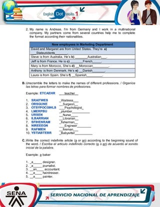 Trabajo ingles 1 guia | DOCX
