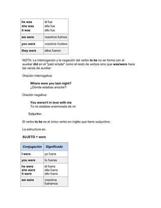 Verb "TO BE" y VERB TO DO" | PDF