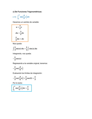 Integrales definidas y método de integración por partes | PDF
