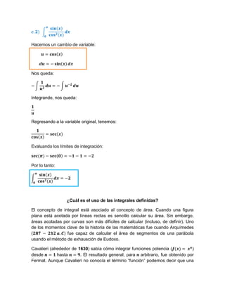 Integrales definidas y método de integración por partes | PDF