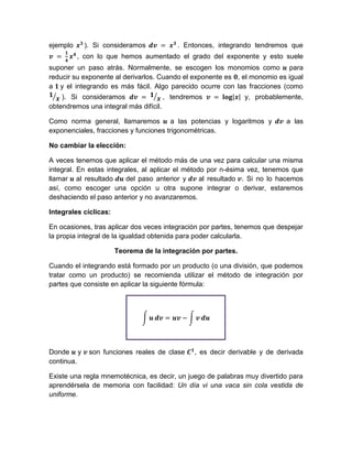 Integrales definidas y método de integración por partes | PDF