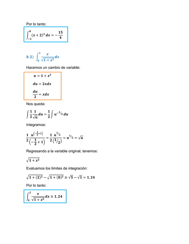 Integrales definidas y método de integración por partes | PDF