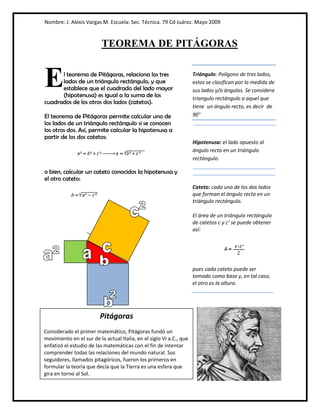 Teorema de pitágoras | DOCX