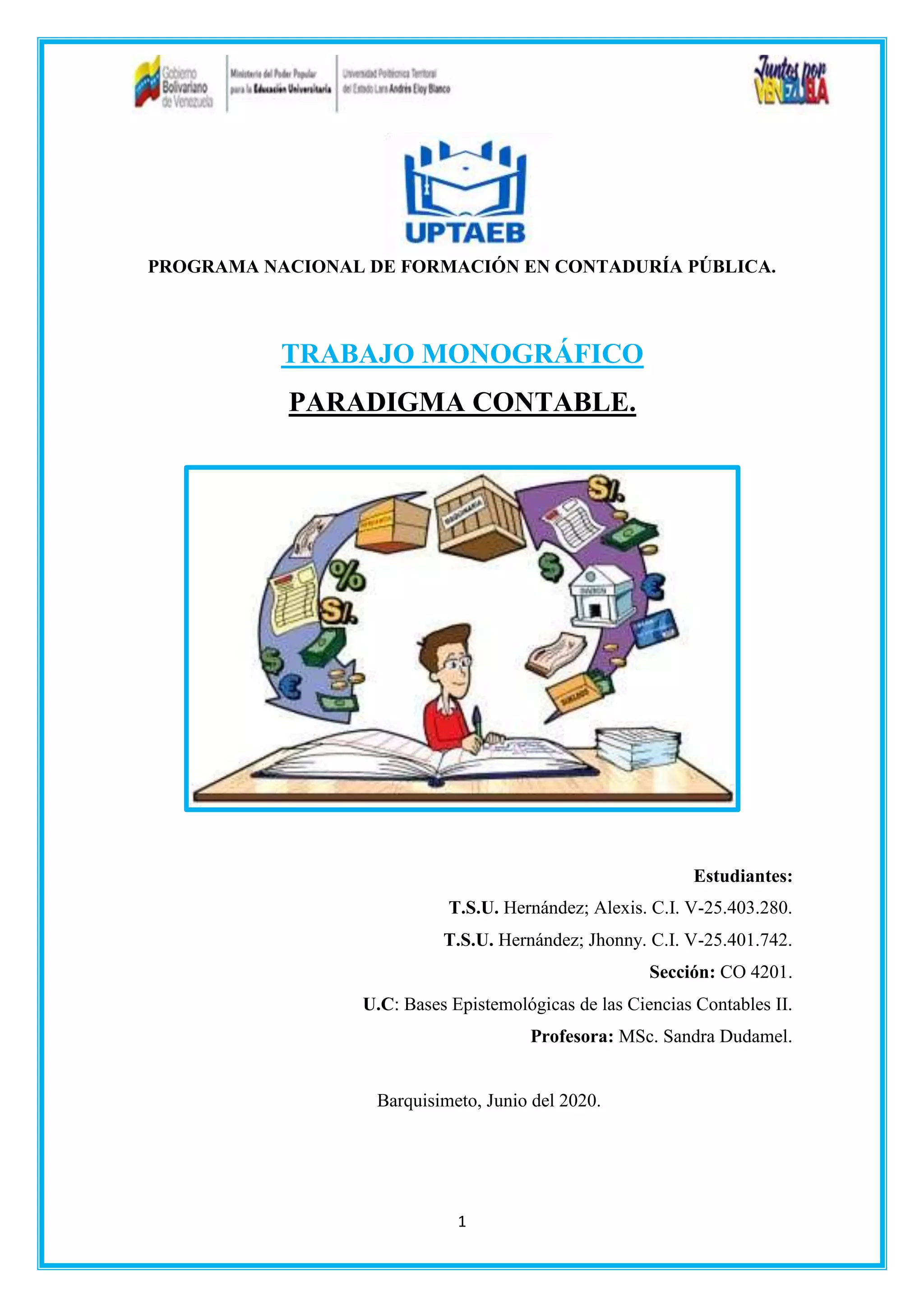 Trabajo Monográfico Paradigmas Contables | PDF