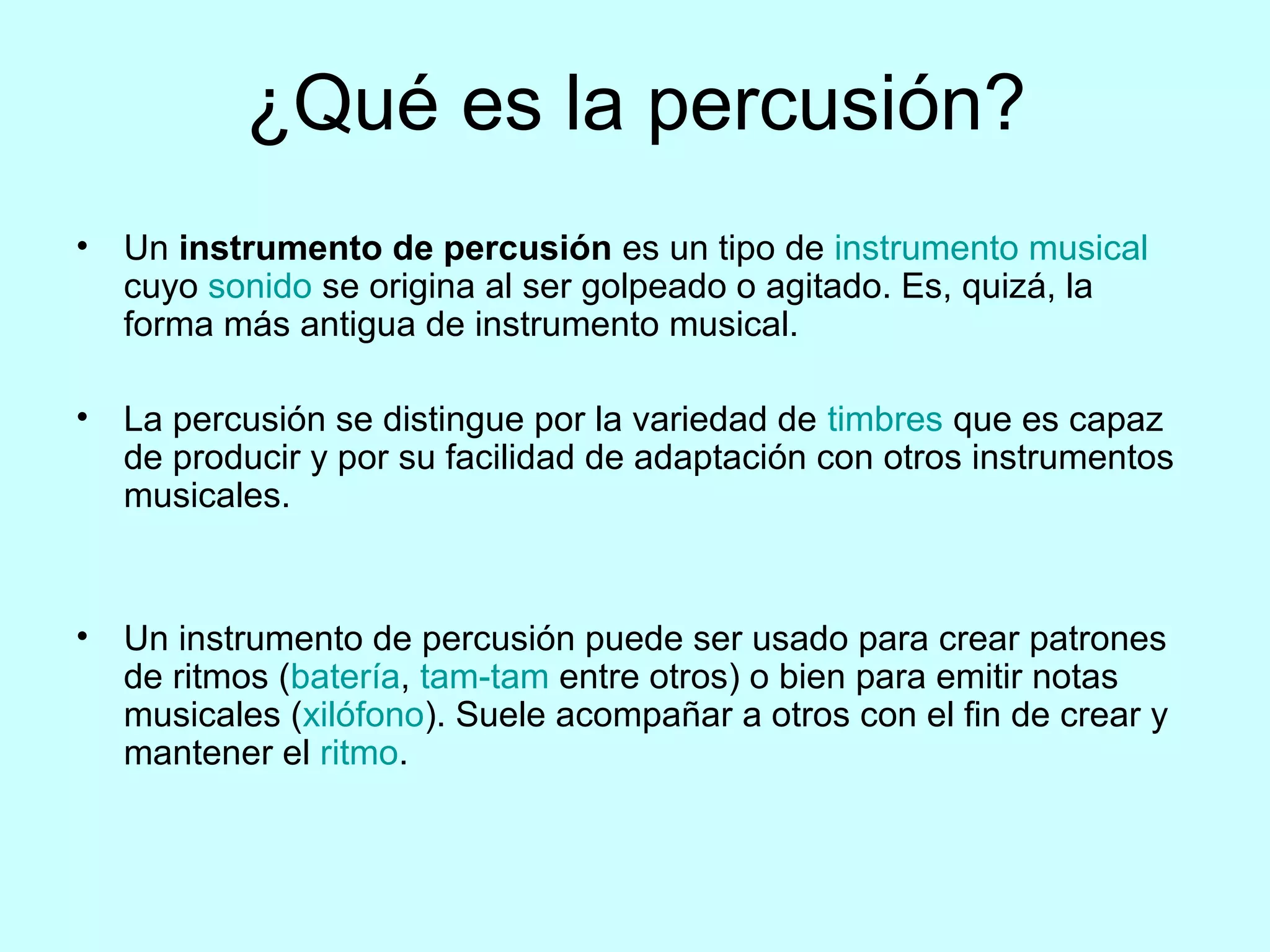 Instrumentos de percusión | PPT