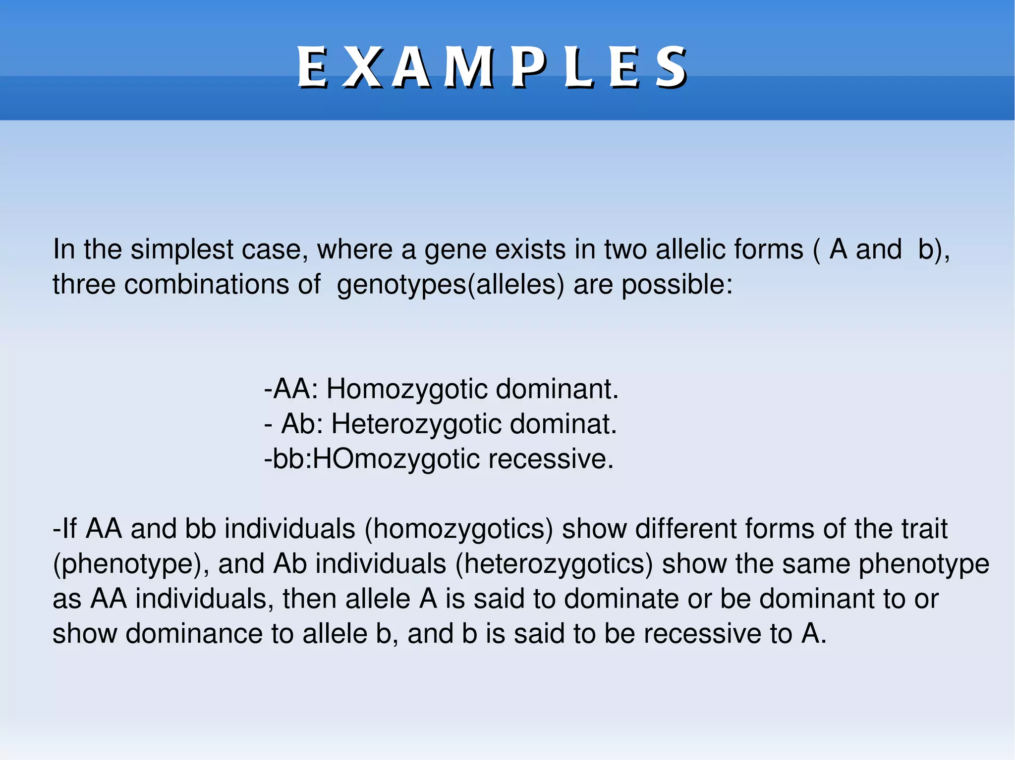 Trabajo naturales dominat and recessive genes. | ODP