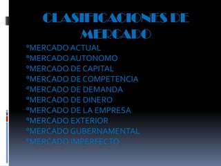 MERCADO Y SU CLASIFICACION | PPTX