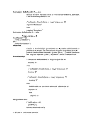 Trabajo practico de lenguaje java.Conceptos. Estructuras. Programacion. | PDF | Programming ...