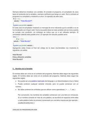 Trabajo practico de lenguaje java.Conceptos. Estructuras. Programacion ...