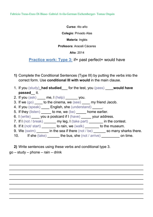 Trabajo práctico grupo 4 conditional type 3 | PDF