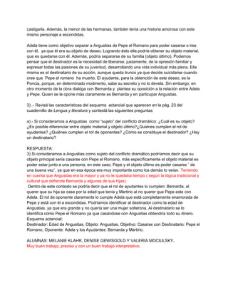 Trabajo sobre bernarda alba y los conceptos de género dramático | PDF