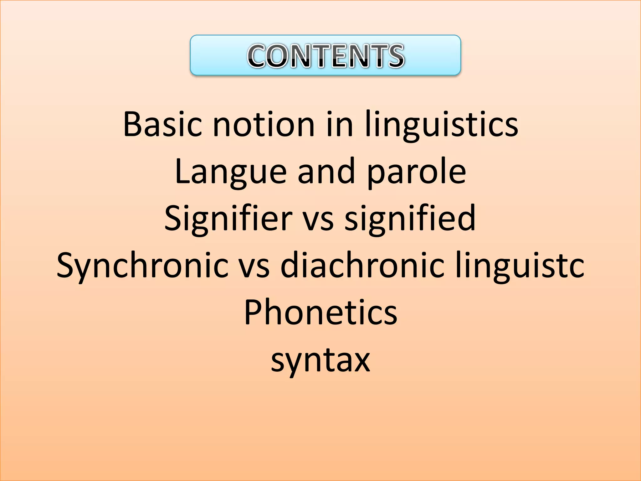 basic notions in linguistics | PPTX