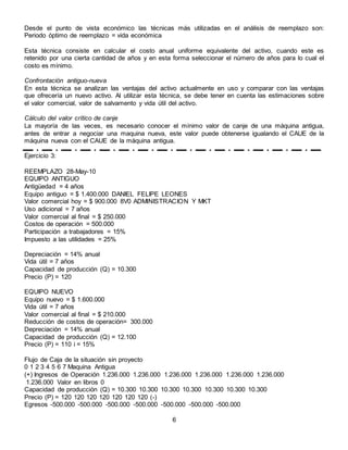 Analisis de reemplazo | DOCX