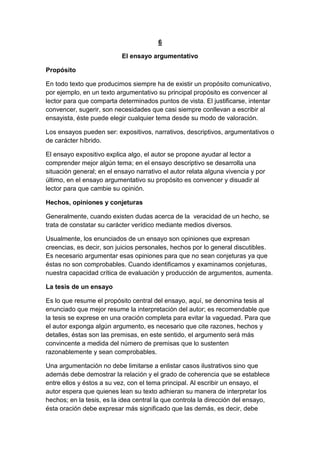 Ejemplo De Un Ensayo Argumentativo Pdf