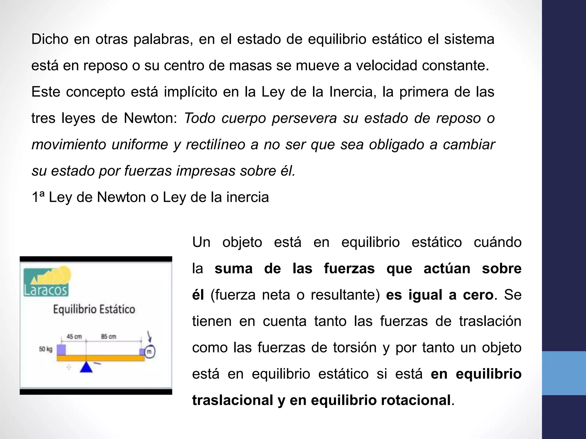 Dinámicas y Equilibrio Estático | PPTX