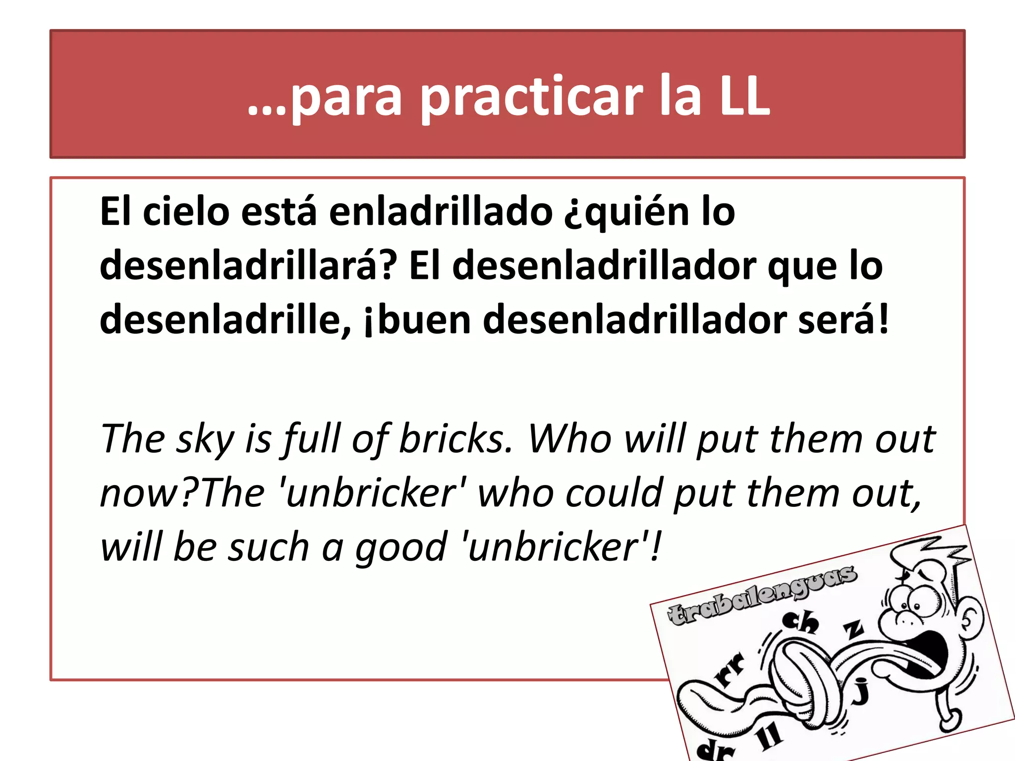 Tongue twisters in Spanish | PPTX