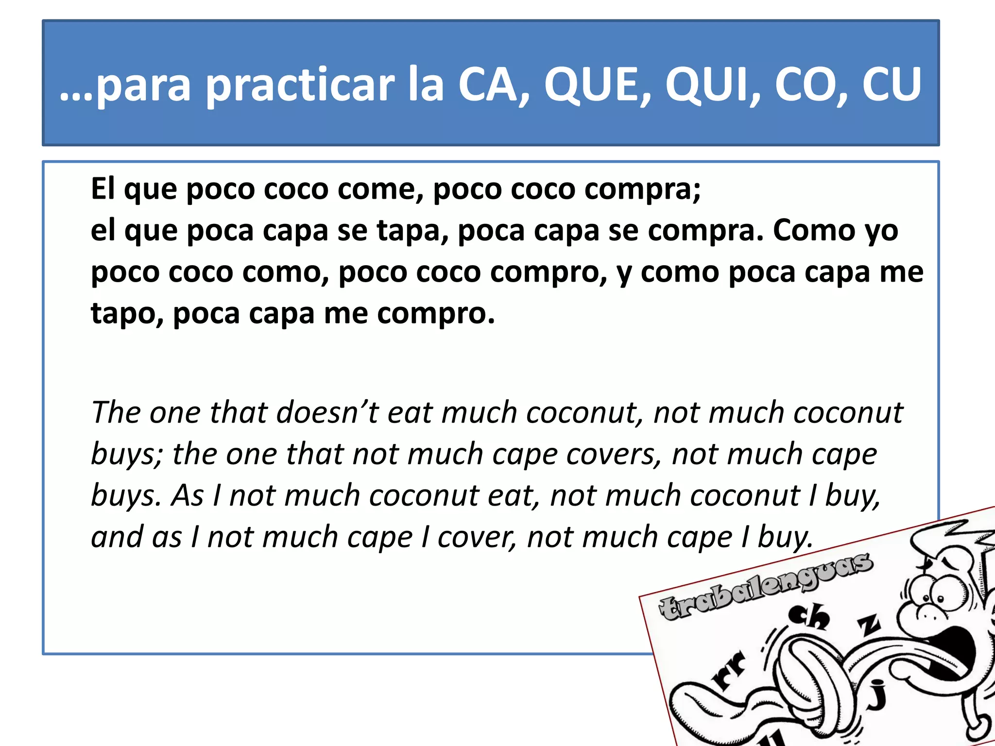 Tongue twisters in Spanish | PPTX