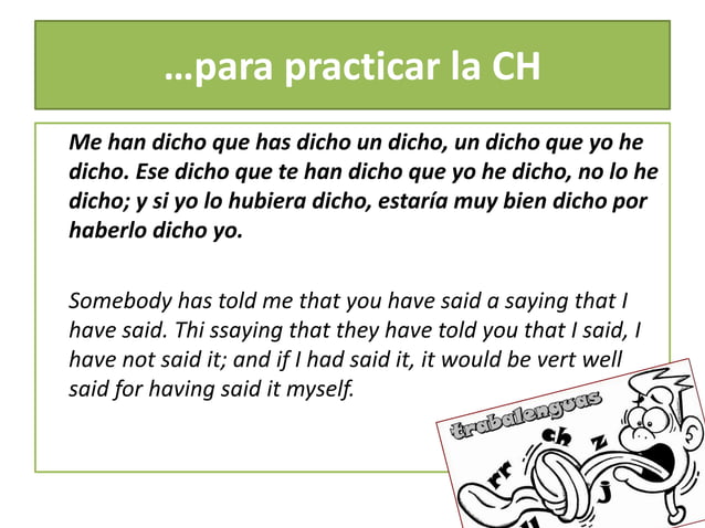 Tongue twisters in Spanish | PPTX