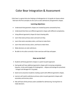 Color Bear: Integration & Assessment | PDF