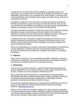 EVOLUÇÃO E UTILIZAÇÃO DA RADIOSCOPIA NA RADIOLOGIA INDUSTRIAL | PDF
