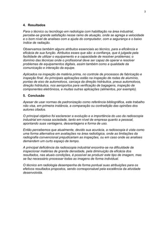 EVOLUÇÃO E UTILIZAÇÃO DA RADIOSCOPIA NA RADIOLOGIA INDUSTRIAL | PDF