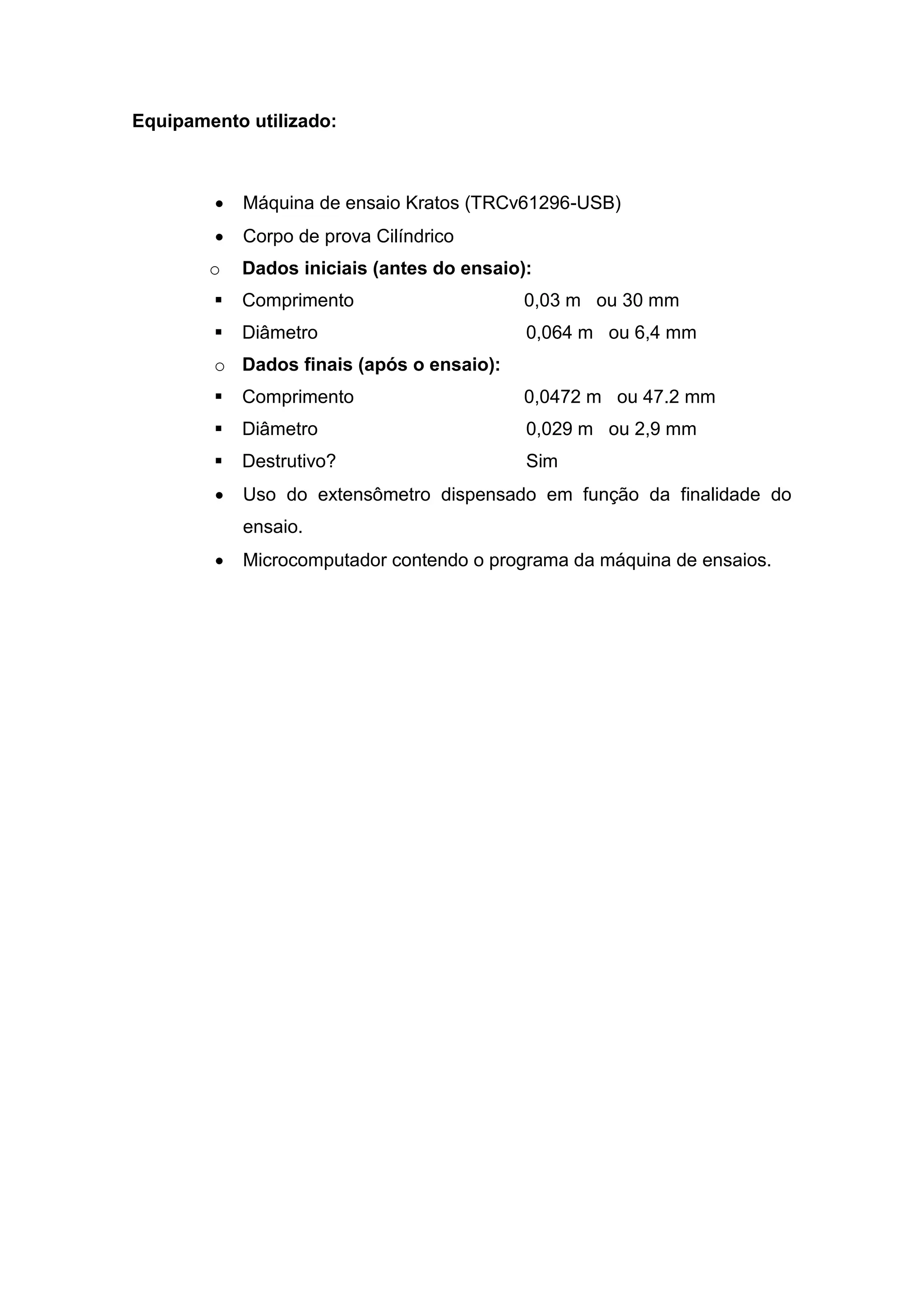 Trabalho completo teste de traçao em laboratorio | DOCX