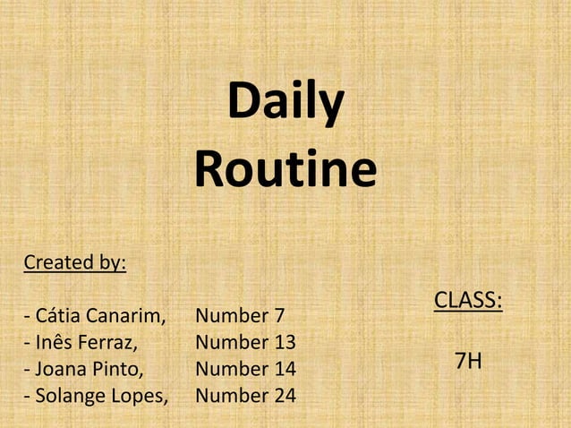Daily routine | PPSX
