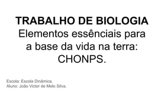 TRABALHO DE BIOLOGIA CHONPS. Aula de Biologia | PDF