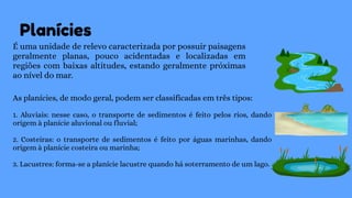 Trabalho de Geografia.pdf tipos de relevo | PDF