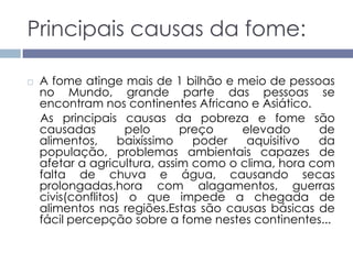 Trabalho de geografia a fome no mundo | PPT