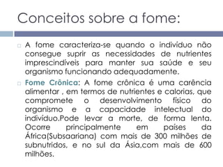 Trabalho de geografia a fome no mundo | PPT