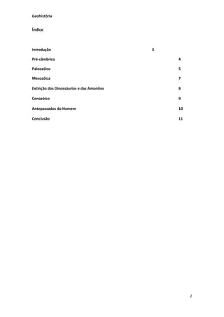 Geohistória - Geologia | DOCX